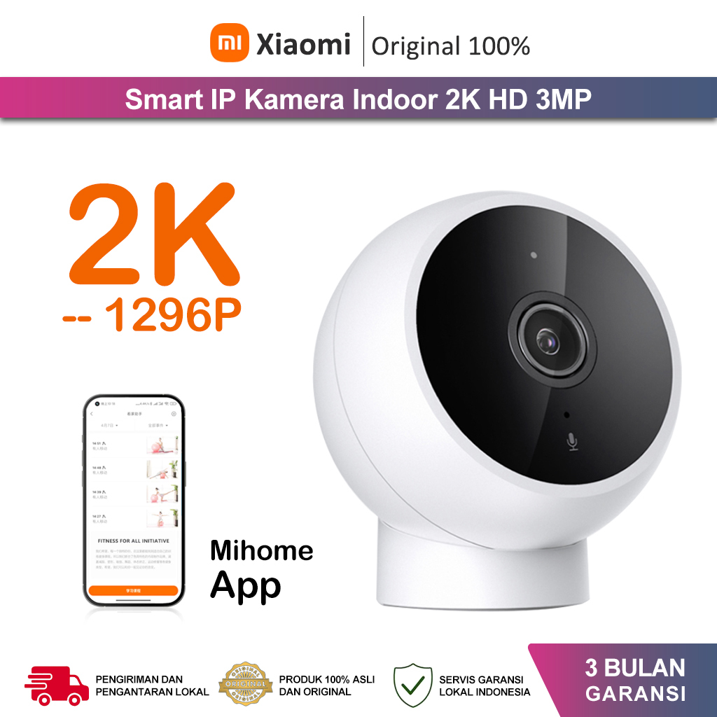 Jual Original - Xiaomi CCTV IP Kamera Indoor 2K Ultra-clear HD 3MP | Smart Wifi Camera for ...