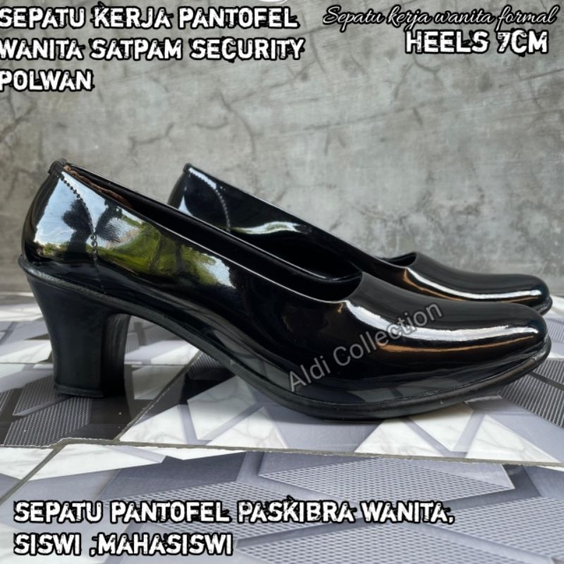 Jual SEPATU PDH POLWAN KILAP PDH KOWAD ERMAS HAK 3 CM HITAM PERSIT ...
