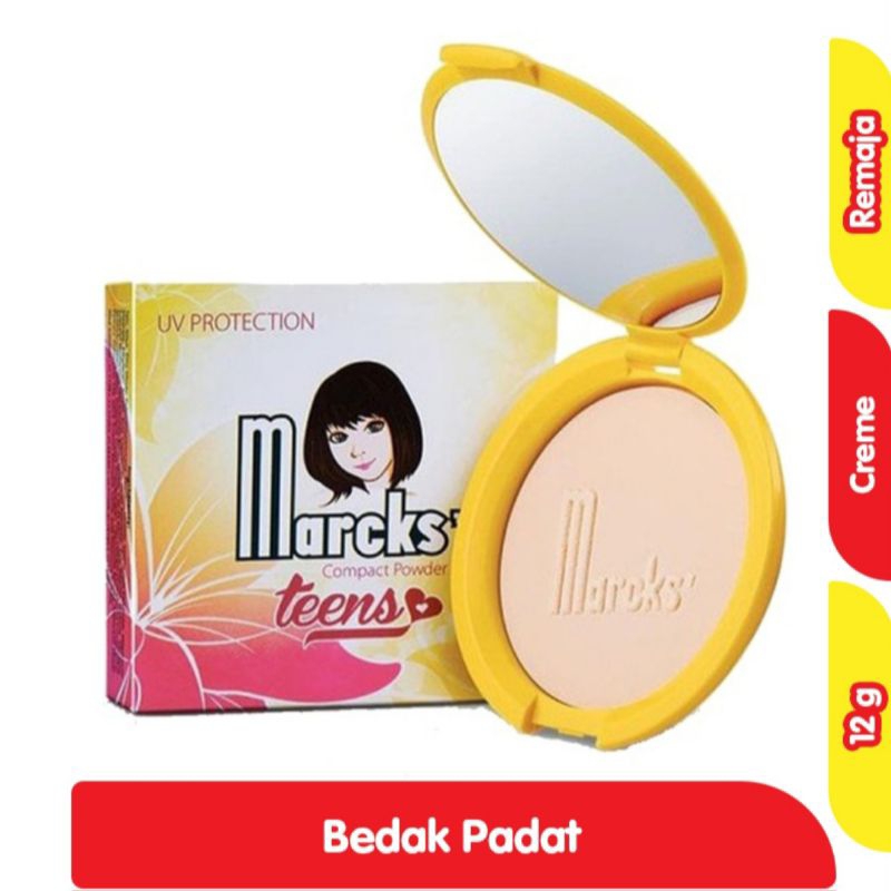 Jual MARCKS teens compact powder bedak padat wajah remaja creme 12gr ...