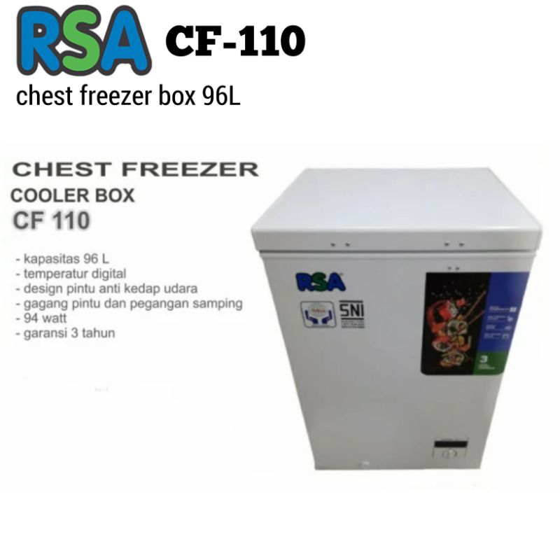 Jual chest freezer RSA CF-110 freezer box 96 liter | Shopee Indonesia