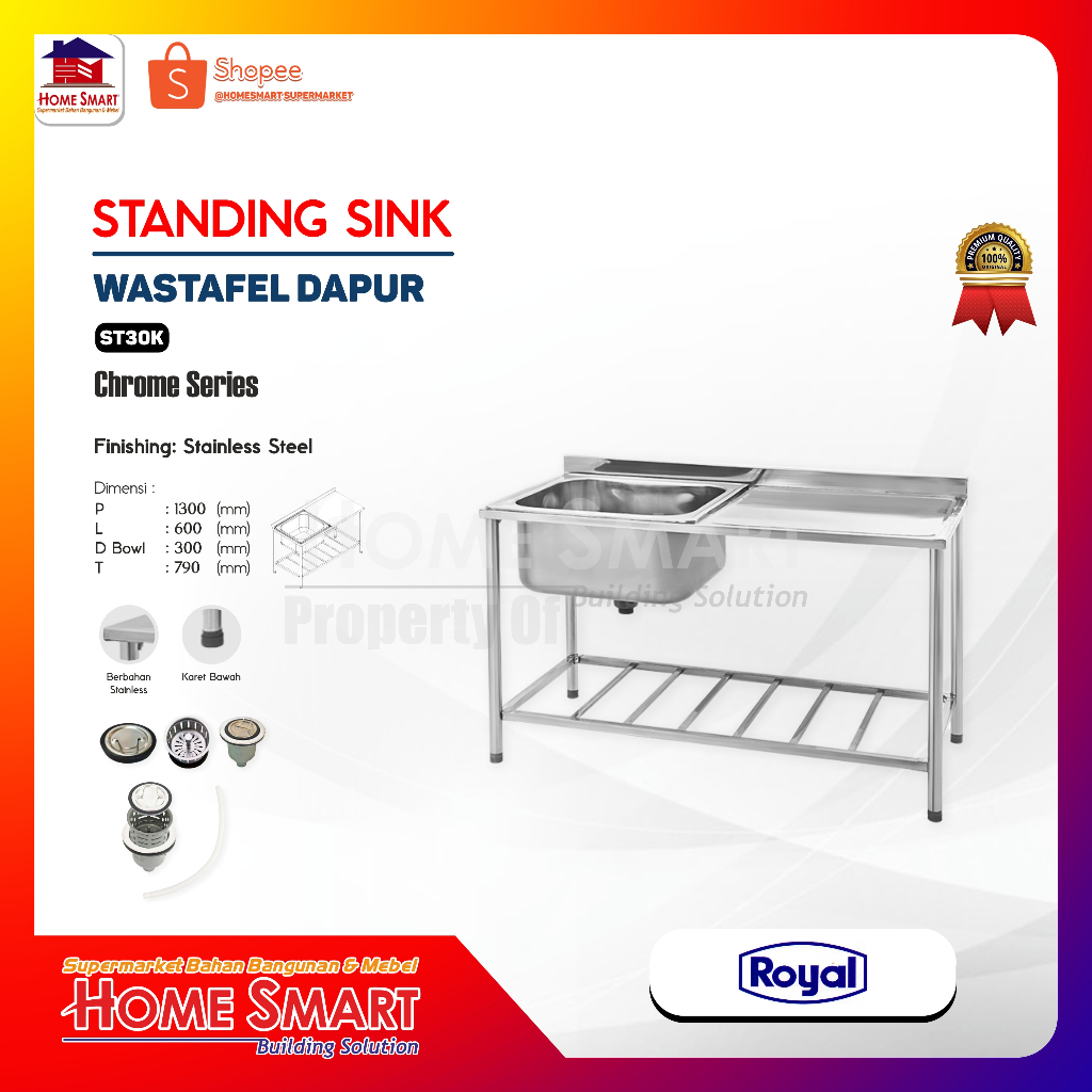 Jual MEJA STAINLESS | CUCI PIRING PORTABLE | SINK JUMBO MERK ROYAL ST ...