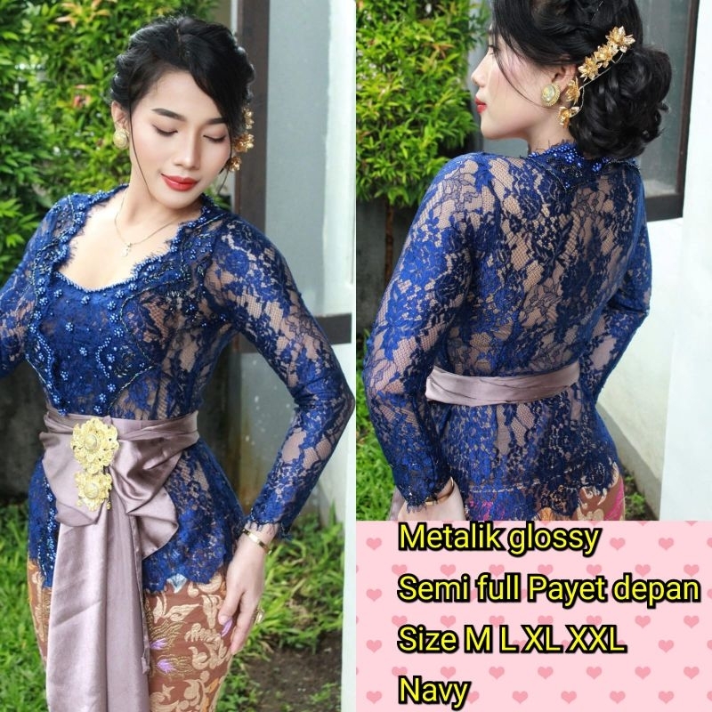 Jual Kebaya Jadi Brokat Metalic Glossy Payet Lengan Panjang Warna Warna ...