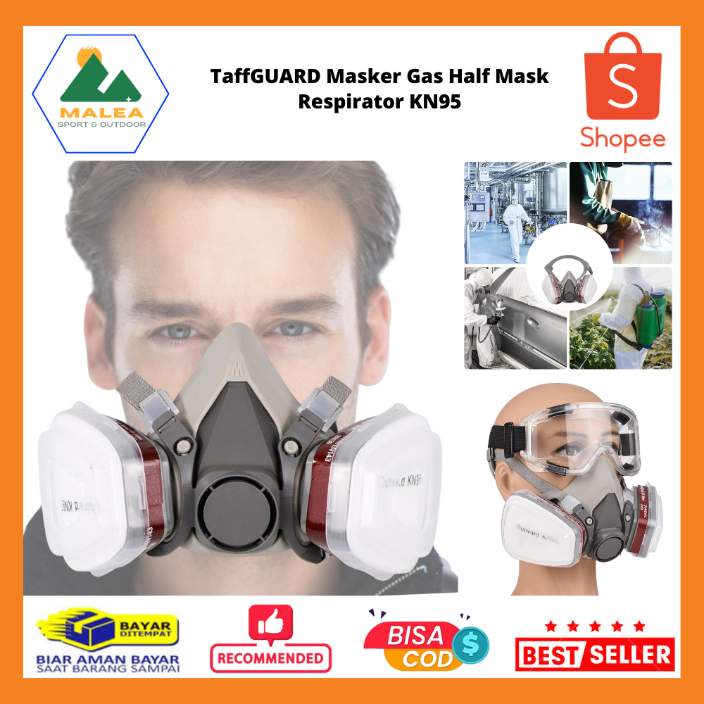Jual Masker Gas Half Mask Respirator KN95 / Masker Pernapasan Gas Debu ...