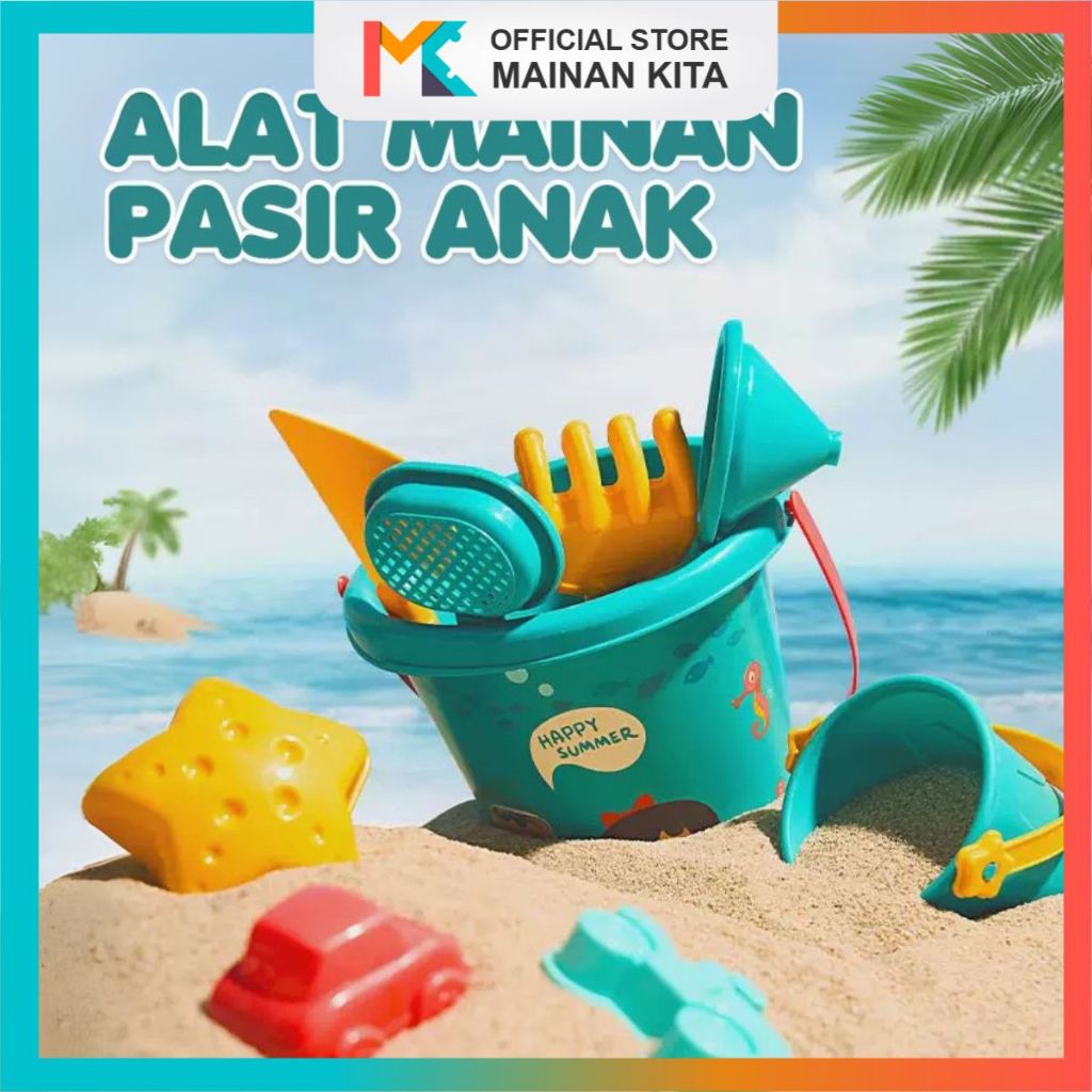 Jual MK319 Mainan Pasir Pantai Anak Set 18pcs Ember&Cetakan Lengkap ...