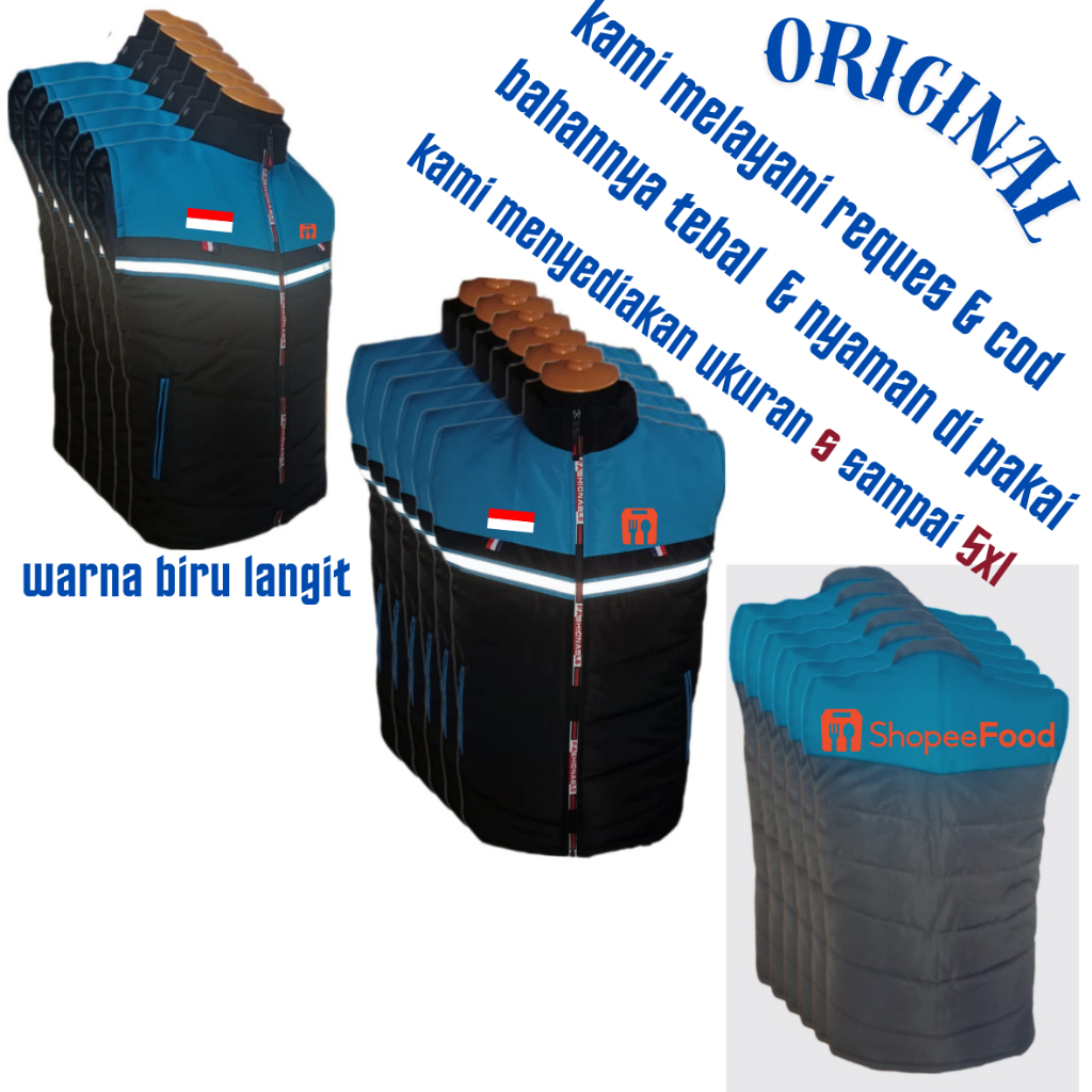 Jual COD !!! Rompi Pria Logo ShopeeFood Driver Online Rompi Premium ...