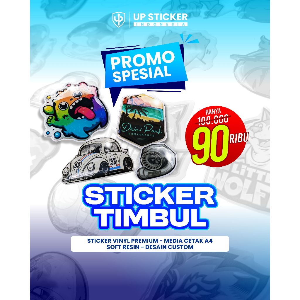 Jual STICKER TIMBUL RESIN BISA CUSTOM (UKURAN A4) | Shopee Indonesia