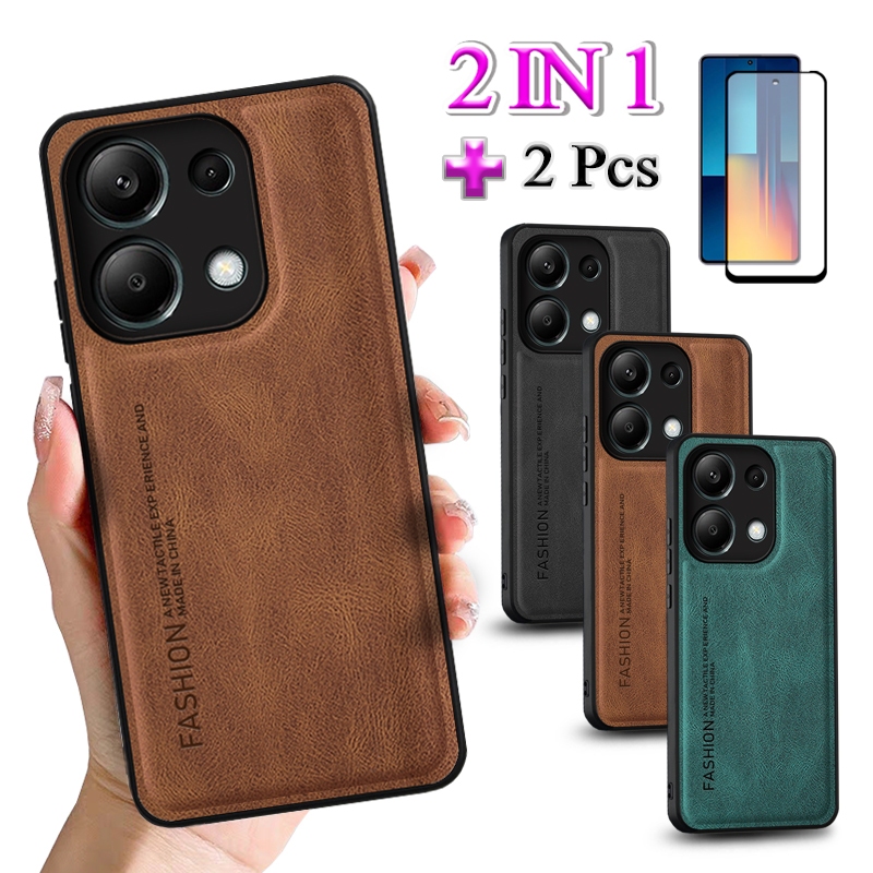 Jual 2 Dalam 1 Casing Poco M6 Pro 4G Kotak Kulit Minimalis Dengan Film ...