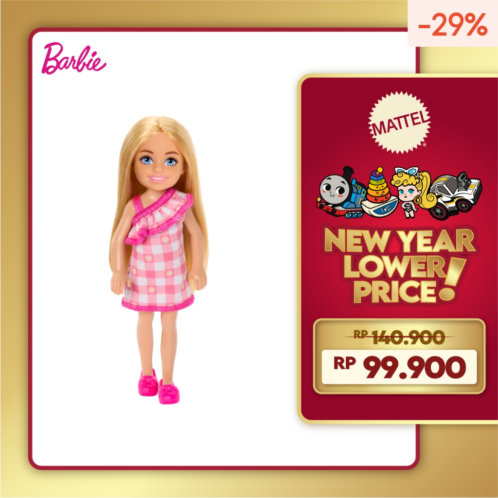 Jual Barbie Chelsea Blonde Doll with Gingham Dress - Mainan Boneka Anak ...