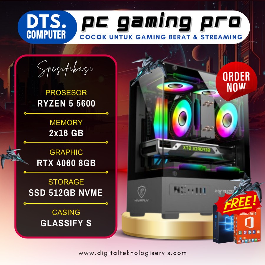 Jual Pc Gaming | Ryzen 5 5600 | RTX 4060 8GB | 512GB NVME | 32GB RAM | Shopee Indonesia