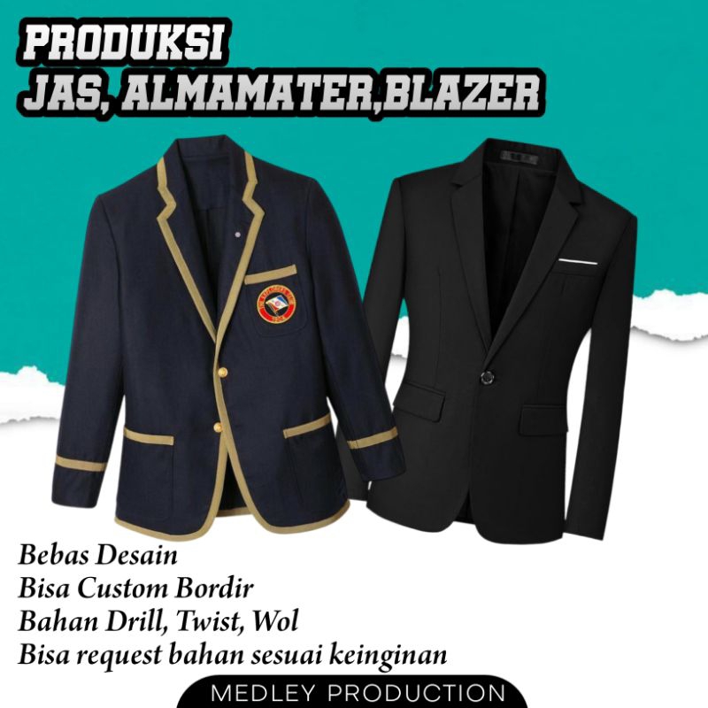 Jual CUSTOM JAS ALMAMATER, JAS, SEMI JAS, BLAZER BEBAS DESAIN | Shopee ...