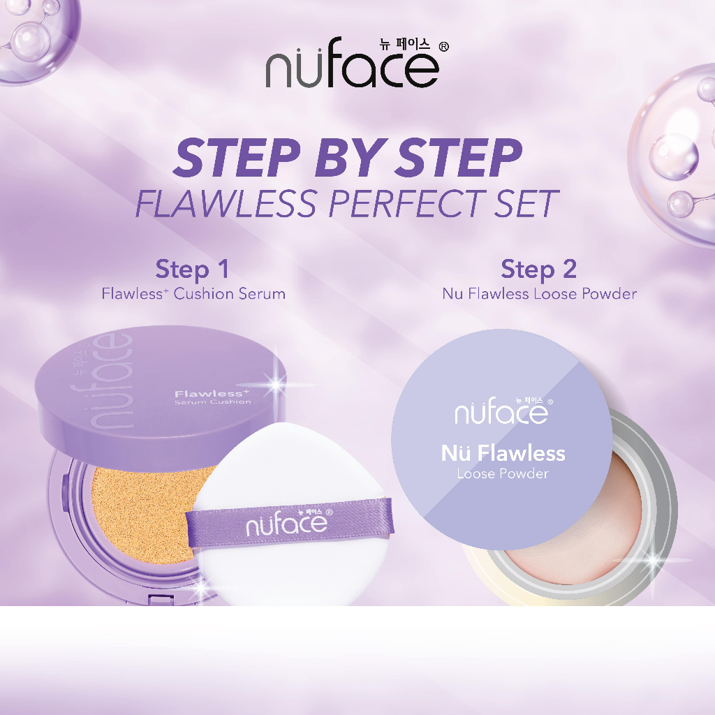 Jual [2in1] Nuface Flawless Serum Cushion & Nu Flawless Loose Powder ...