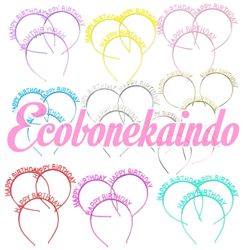 Jual Bando mahkota happy birthday bendo hair desain happy birthday ...