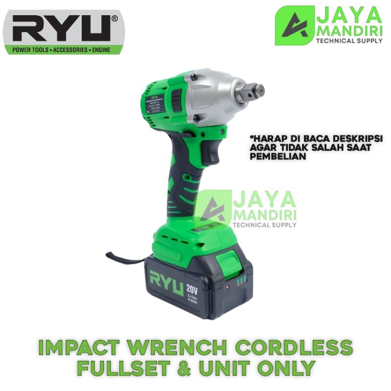 Jual Impact wrench cordless RYU RCW20/bor impact ryu 20V | Shopee Indonesia