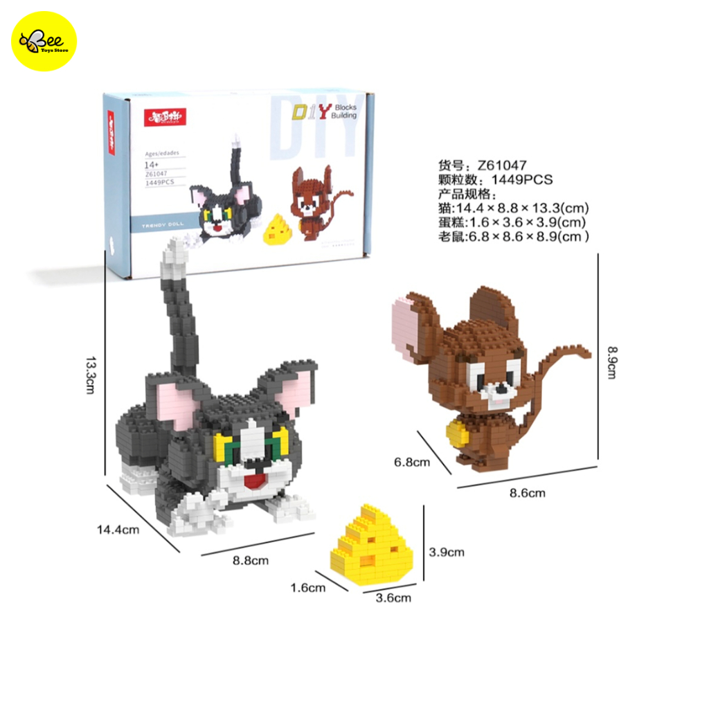 Jual BTS Mainan Bricks Tom & Jerry Building Micro Partikel Blok DIY ...