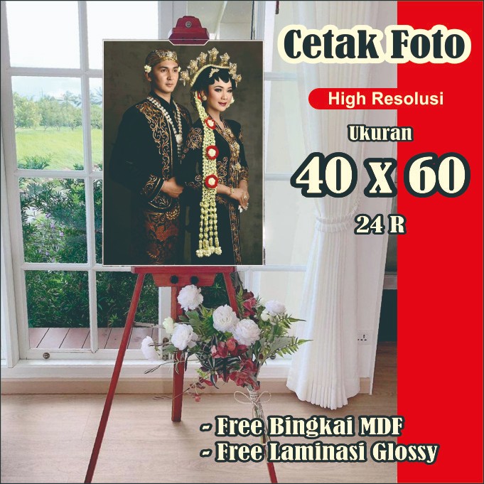 Jual Cetak foto plus bingkai mdf besar jumbo 40x60 cm 30R 24 R 40 x 60 ...
