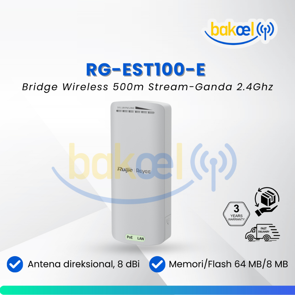 Jual Ruijie RG-EST100-E | 2.4GHz Dual-Stream 500m Wireless Bridge | Shopee Indonesia