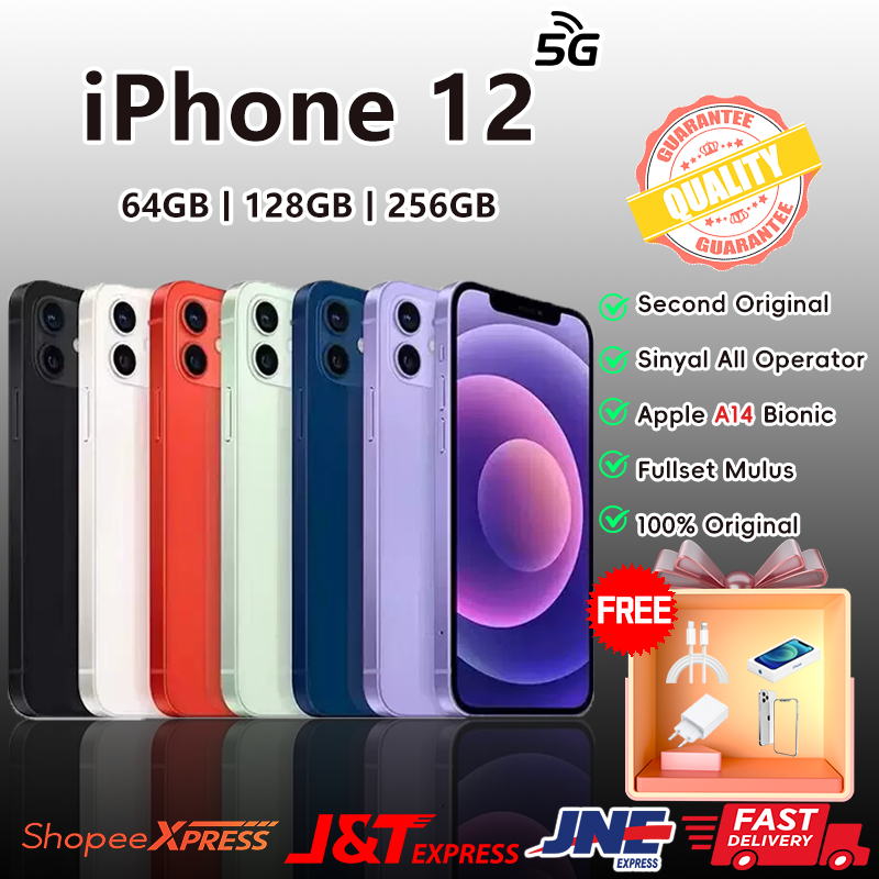 Jual Ready Stok iPhone 12 64GB/128GB/256GB Second Original 100% Fullset Mulus/iPhone bekas ...