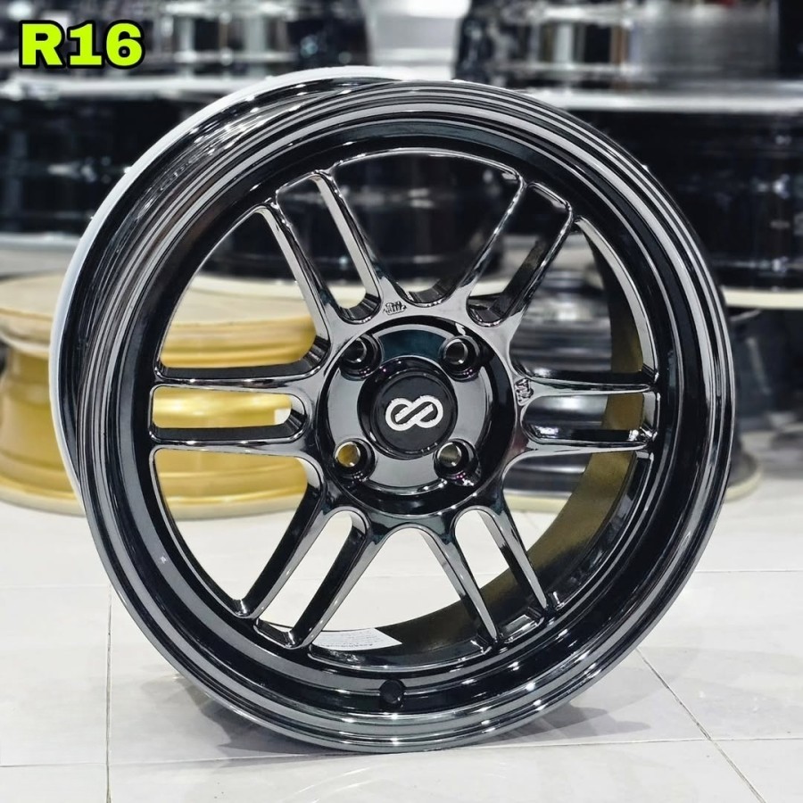 Jual velg mobil racing 16 pcd 4x100 ENKEI RPF1 BLACK CROME ET 40 velg ...