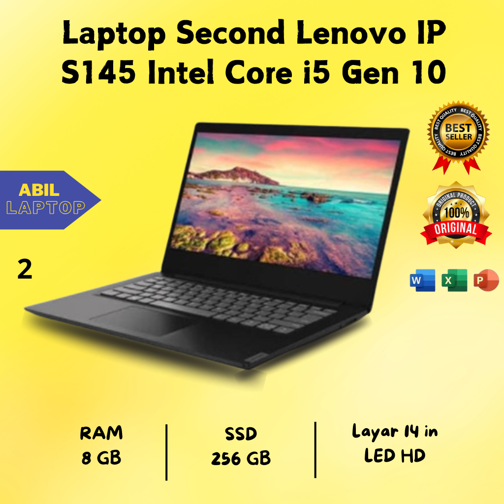 Jual Laptop Second Lenovo IdeaPad S145 Intel Core i5 Gen 10 | RAM 8 GB | SSD 256 GB | Layar LED ...