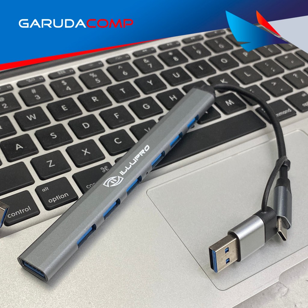 Jual ILLUPRO USB Hub Type C 7 Port 3.0 High Speed Alumunium USB Hub 7 Port Besi Ultra Thin U70 ...