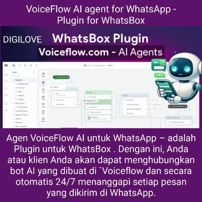 Jual VoiceFlow AI agent for WhatsApp - Plugin for WhatsBox | Shopee Indonesia