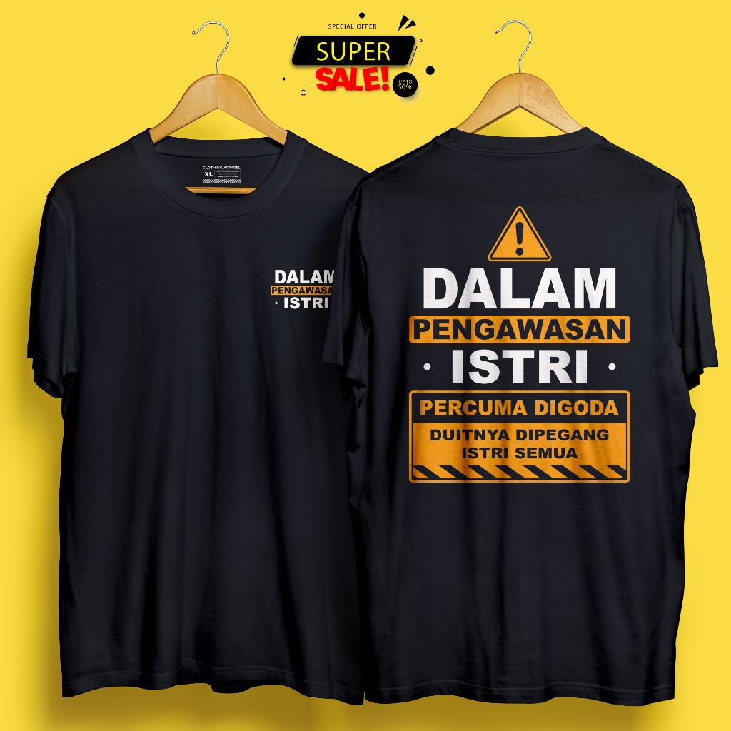 Jual Kaos pria sablon depan belakang motif kata kata tulisan DALAM ...
