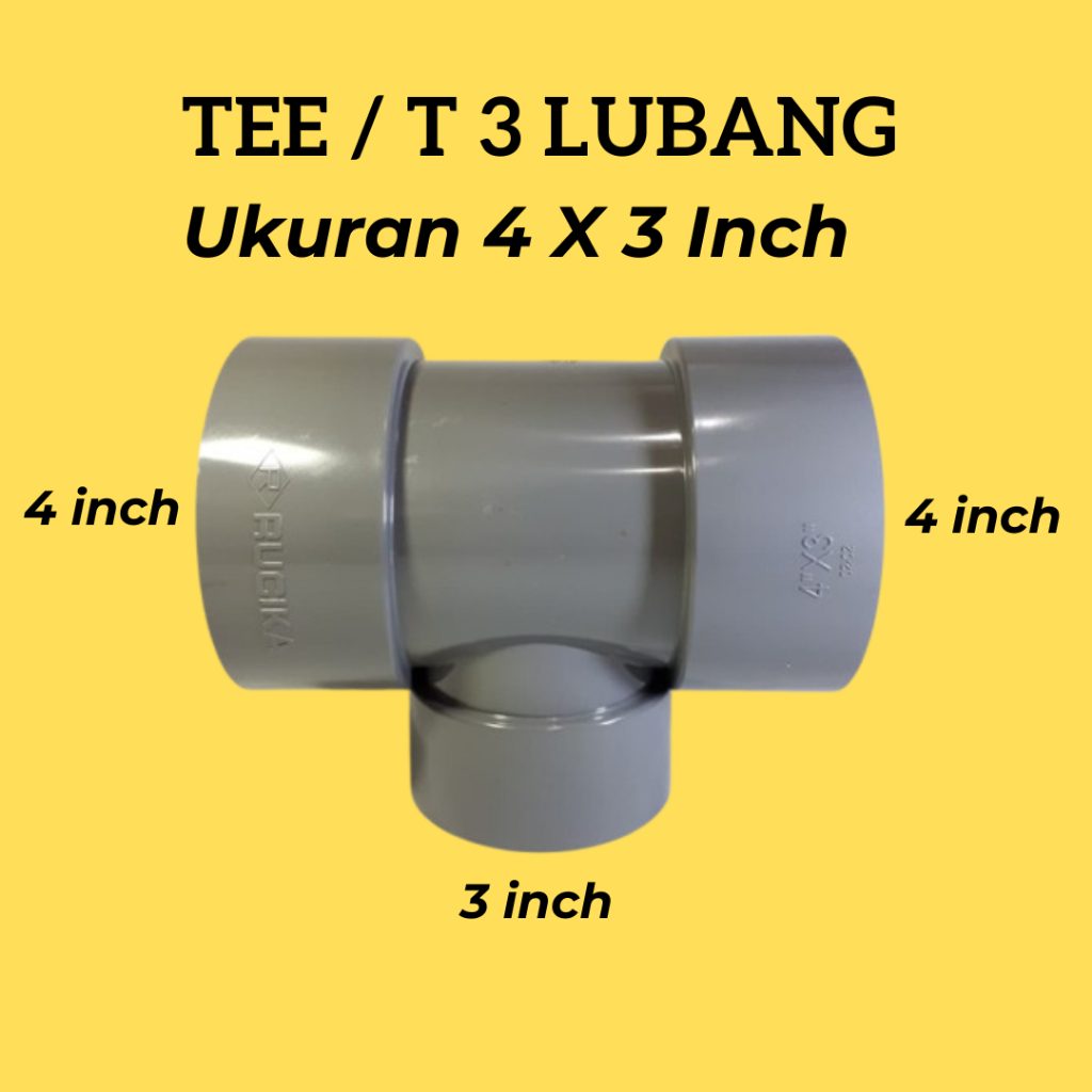 Jual Pipa Sambungan leter T Ukuran 4 X 3 Inchi Tee Pipe Type D Pvc ...