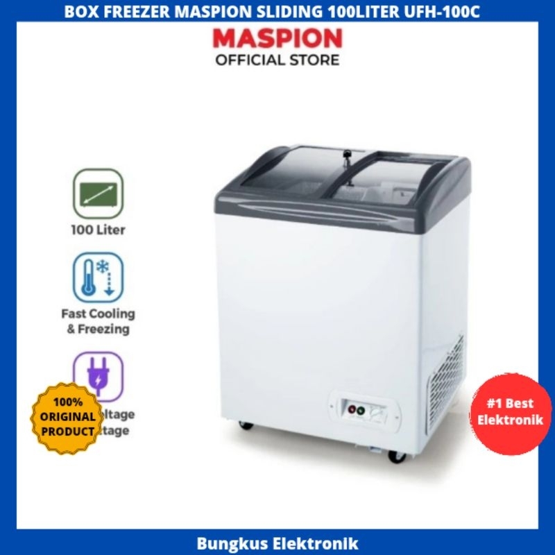 Jual BOX FREEZER MASPION SLIDING 100LITER UFH-100 CHEST FREEZER MASPION ...