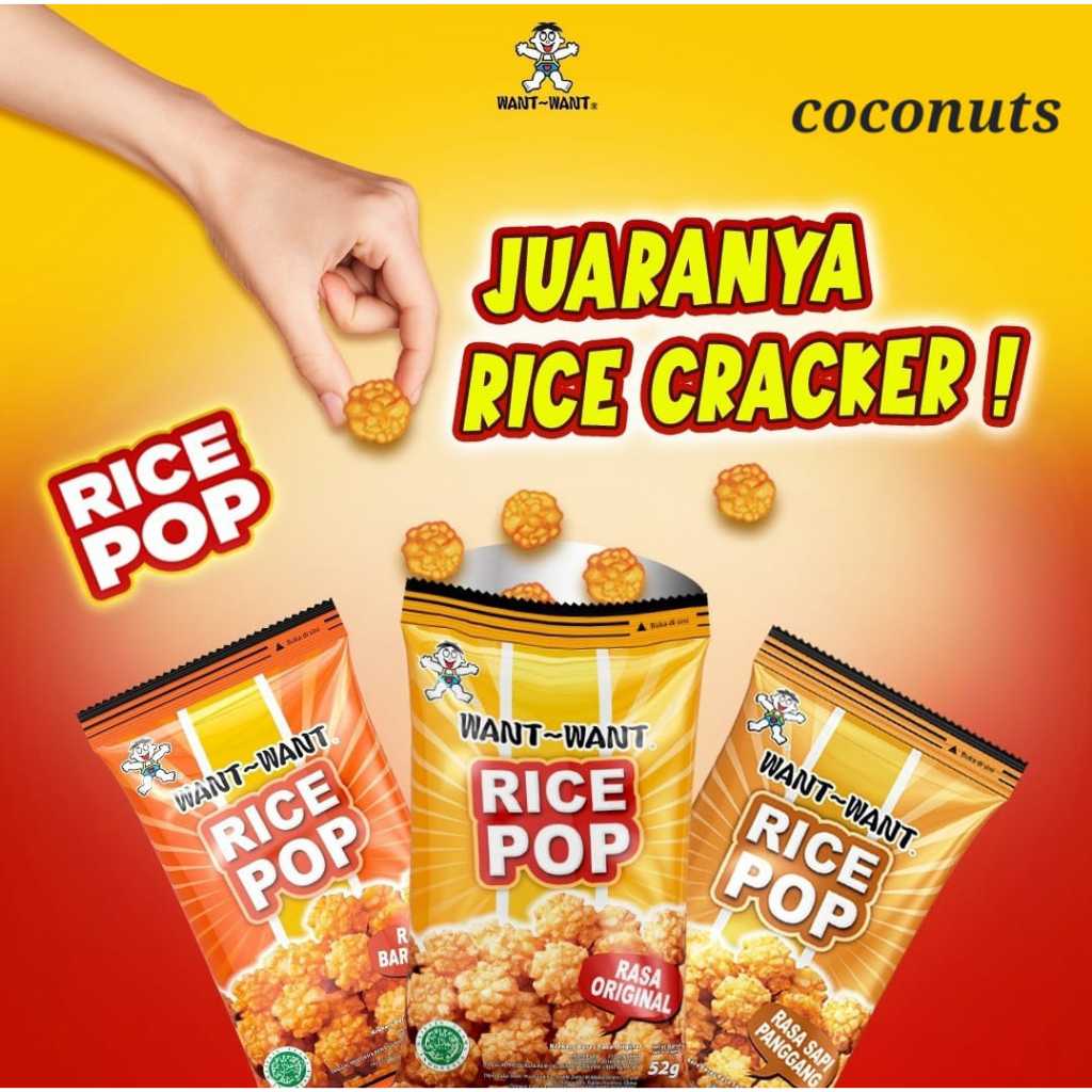 Jual Want Want Rice Pop Popcorn Beras Rasa Original Barbeque Sapi ...