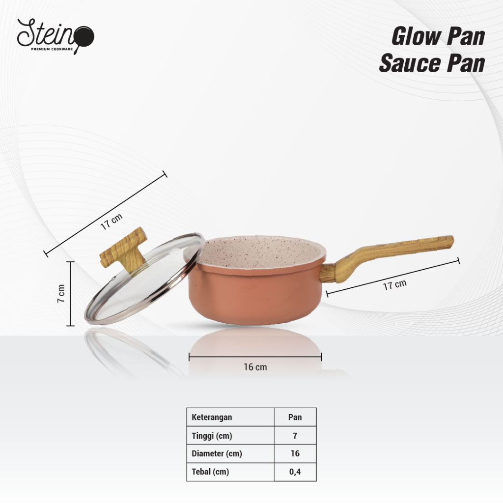 Jual STEIN Glowpan Saucepan 16cm Wood Handle with Lid - Panci Satuan ...