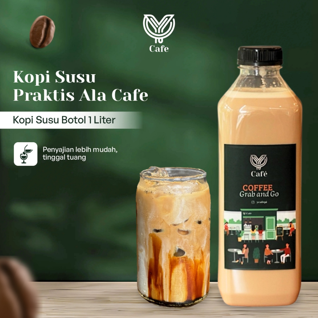 Jual Kopi Susu 1 Liter - Minuman Kemasan Kopi Susu Gula Aren / Cafe ...
