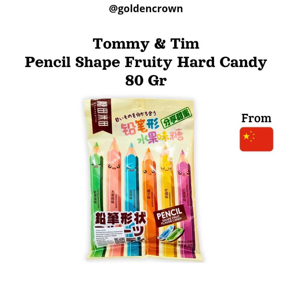 Jual Tommy and Tim Pencil Shape Fruity Hard Candy / Kembang Gula Aneka ...