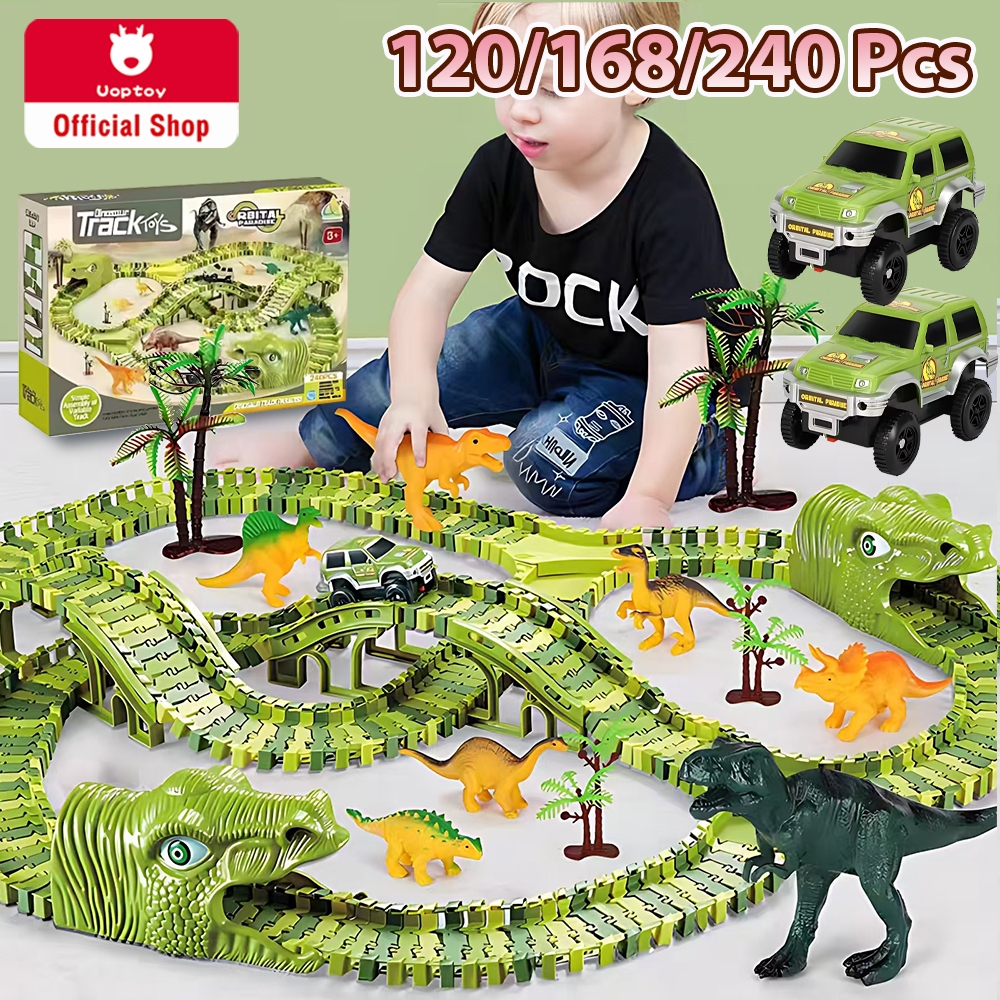 Jual Uoptoy Dinosaurus Rel Mobil 240 168PCS Buah Rel Mobil Mainan Rel ...