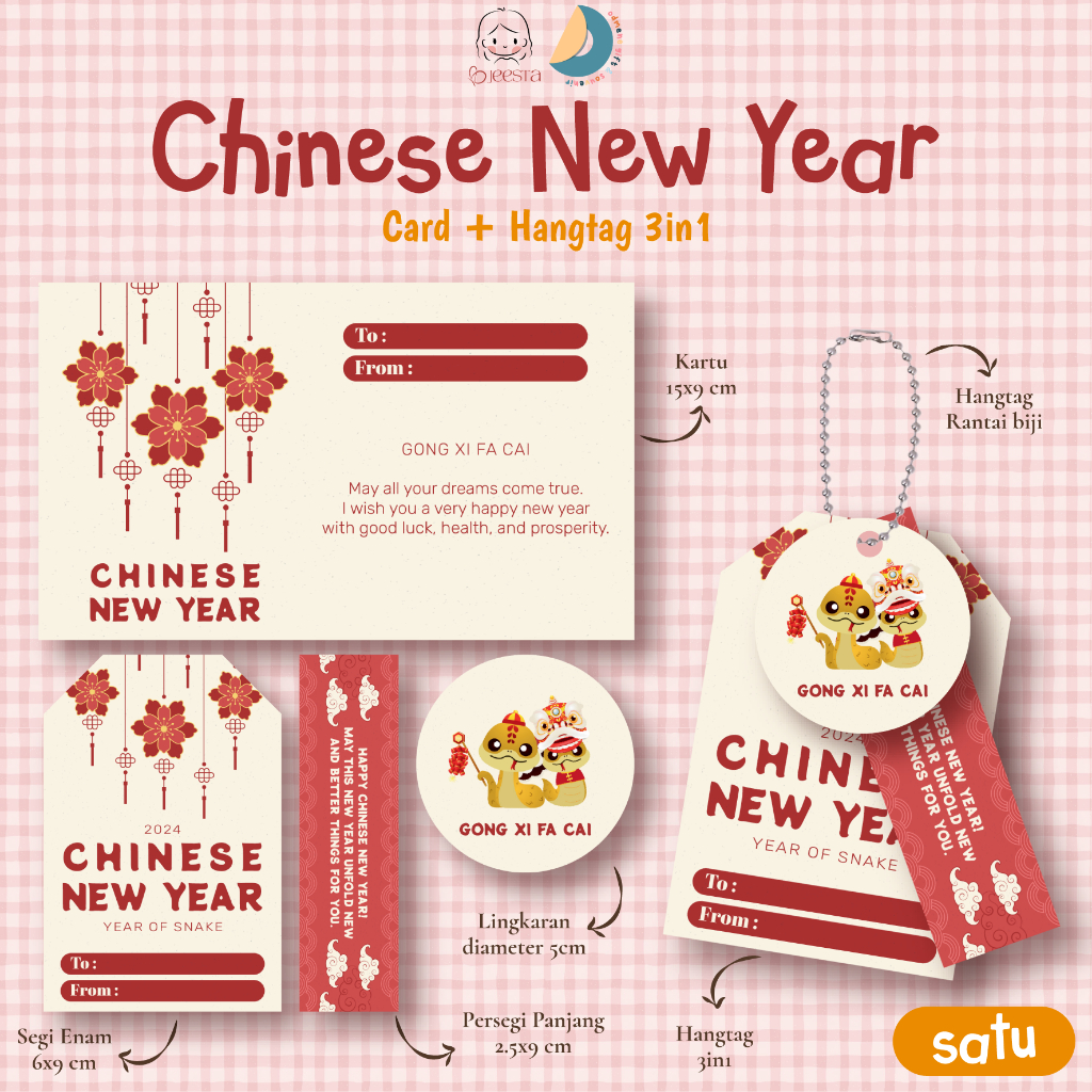 Jual Custom Hang Tag Souvenir Chinese New Year CNY / Hang Tag Kue Imlek by Odmene | Shopee Indonesia