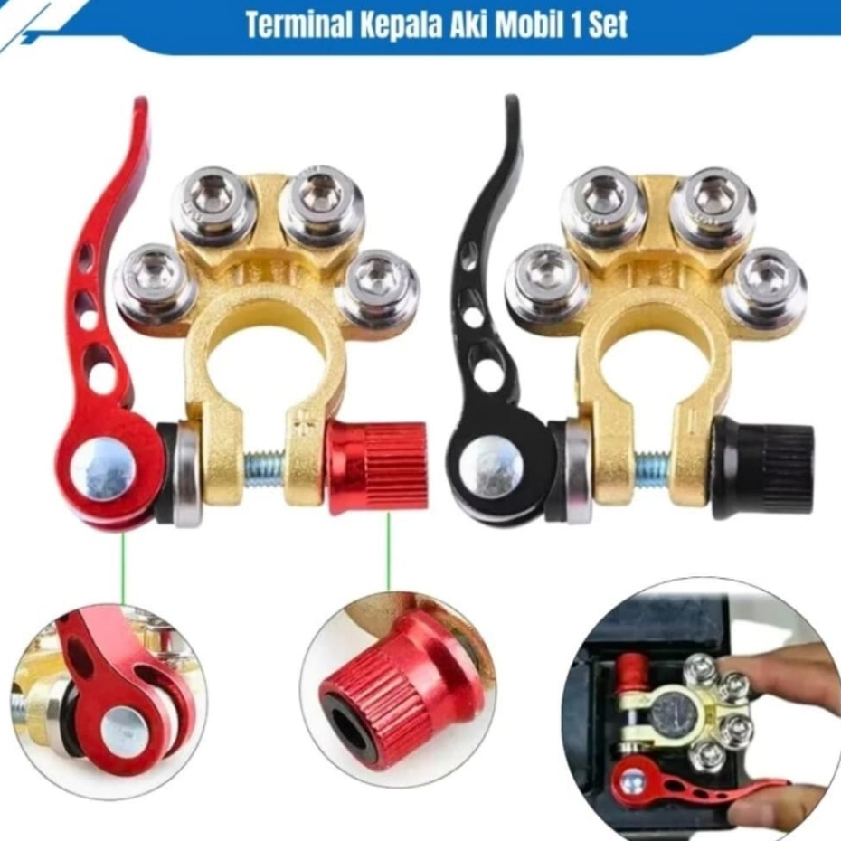 Jual Terminal Klem Kepala Kutub Aki Accu 4 Pin Quick Release Kuningan ...