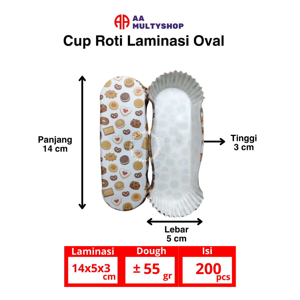 Jual Cup Roti Laminasi Oval Isi 200 pcs | COOKIES | Shopee Indonesia