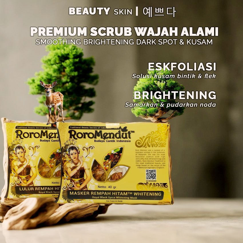 Jual Skincare Brightening Face Scrub Clay Mask Rempah Hitam Whitening ...