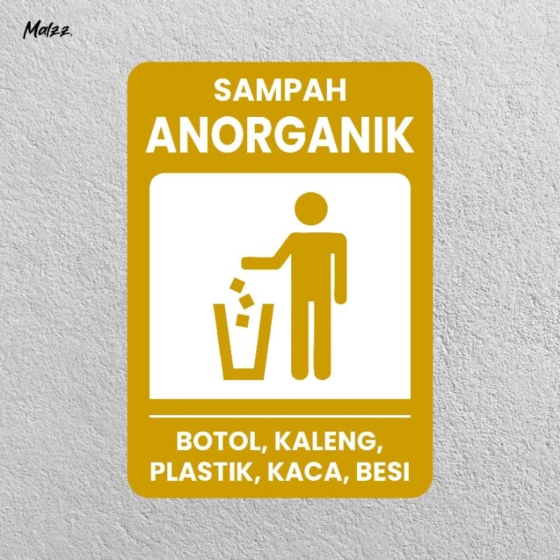 Jual Stiker sampah anorganik | bahan Vinyl Anti Air. | Shopee Indonesia