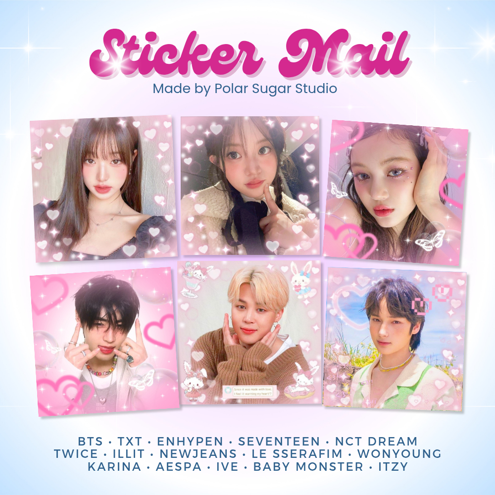 Jual [70pcs] Sticker Mail Kpop Freebies Ala Sellkor 4cm • BTS TXT Twice Enhypen Le Sserafim ...