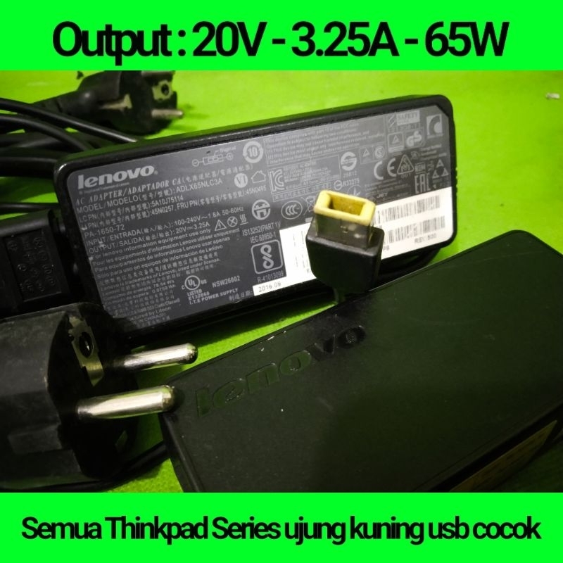 Jual Adaptor charger Laptop Thinkpad Type X250 x260 x270 tye E Original ...