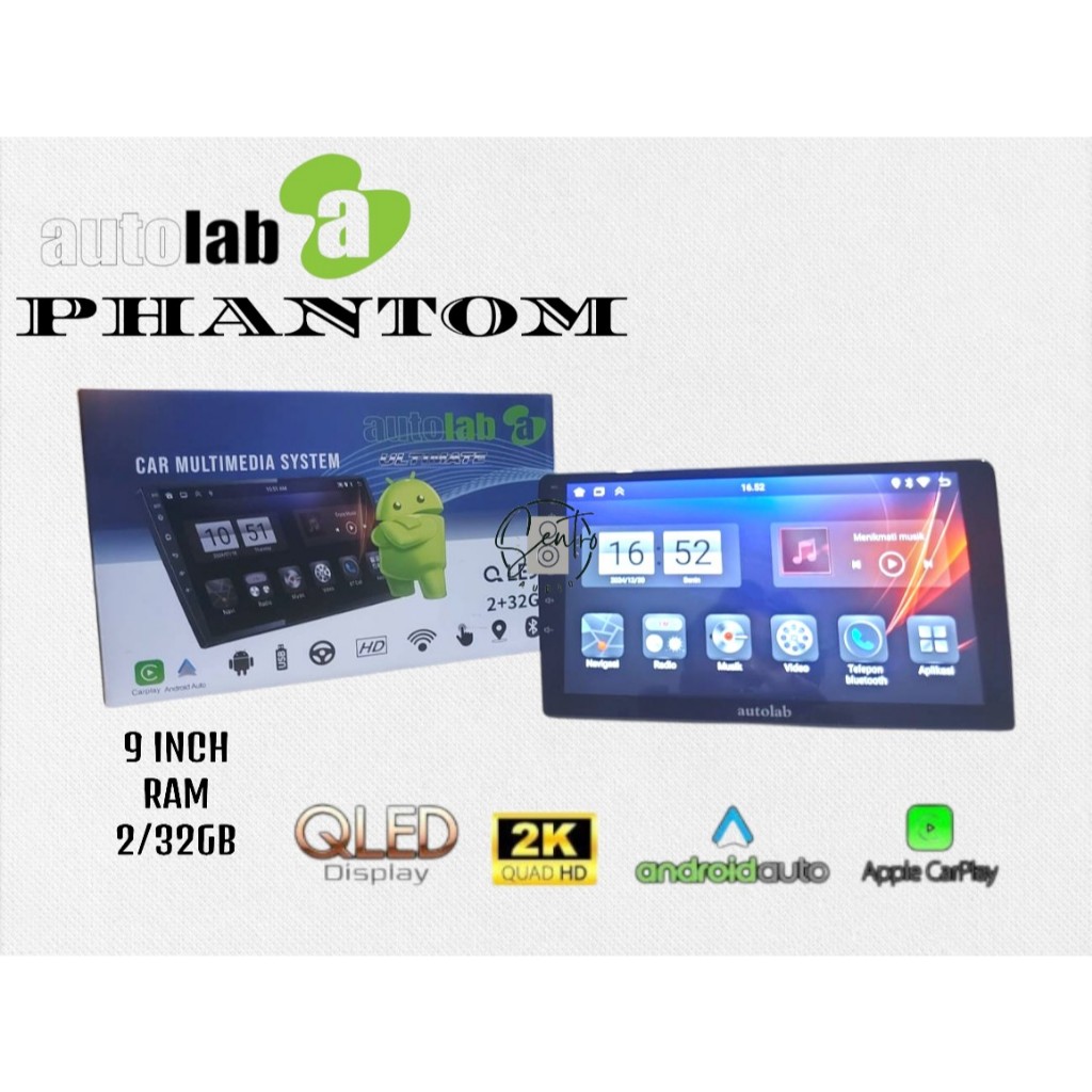 Jual Head unit mobil Android AUTOLAB PHANTOM 9 inch QLED ram 2/32gb ...