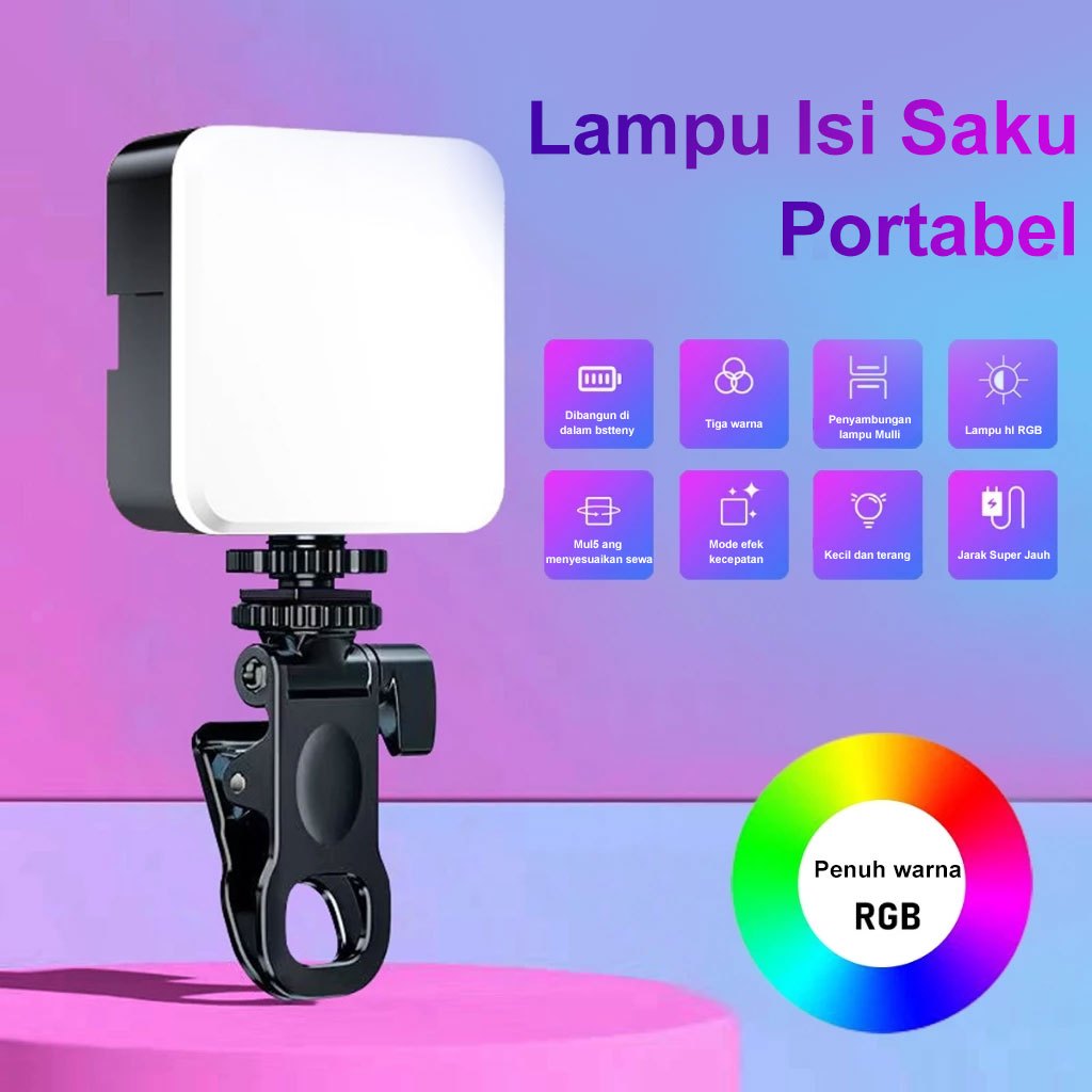 Jual KAIY Portable Clip Fill Light LED Lampu Selfie RGB Live Video ...