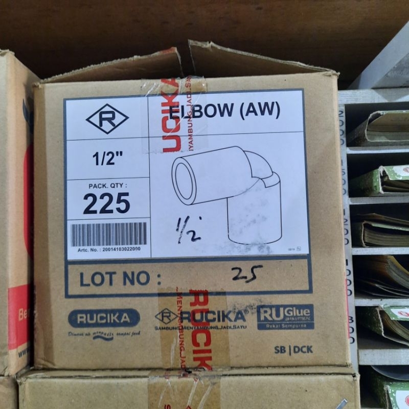 Jual [1 DUS ISI 225 PCS] - Rucika Elbow 1/2" AW / Elbo ½" AW Grosir ...