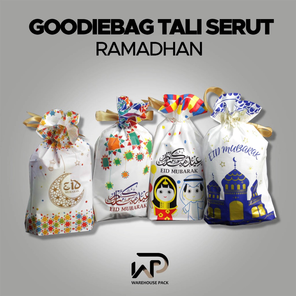 Jual ( 1 Pcs ) Plastik Serut Goodiebag Idul Fitri| Plastik Packing Kue ...