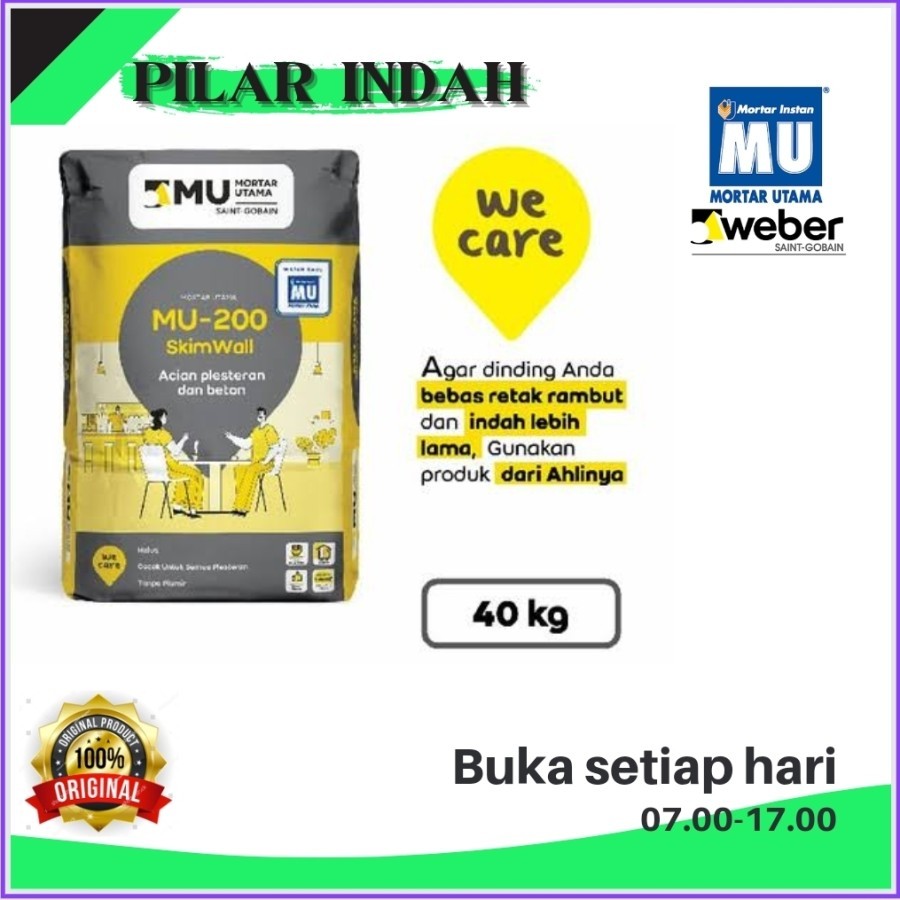 Jual MORTAR MU 200 ACIAN PLESTERAN | SEMEN ACIAN MU 200 | Shopee Indonesia