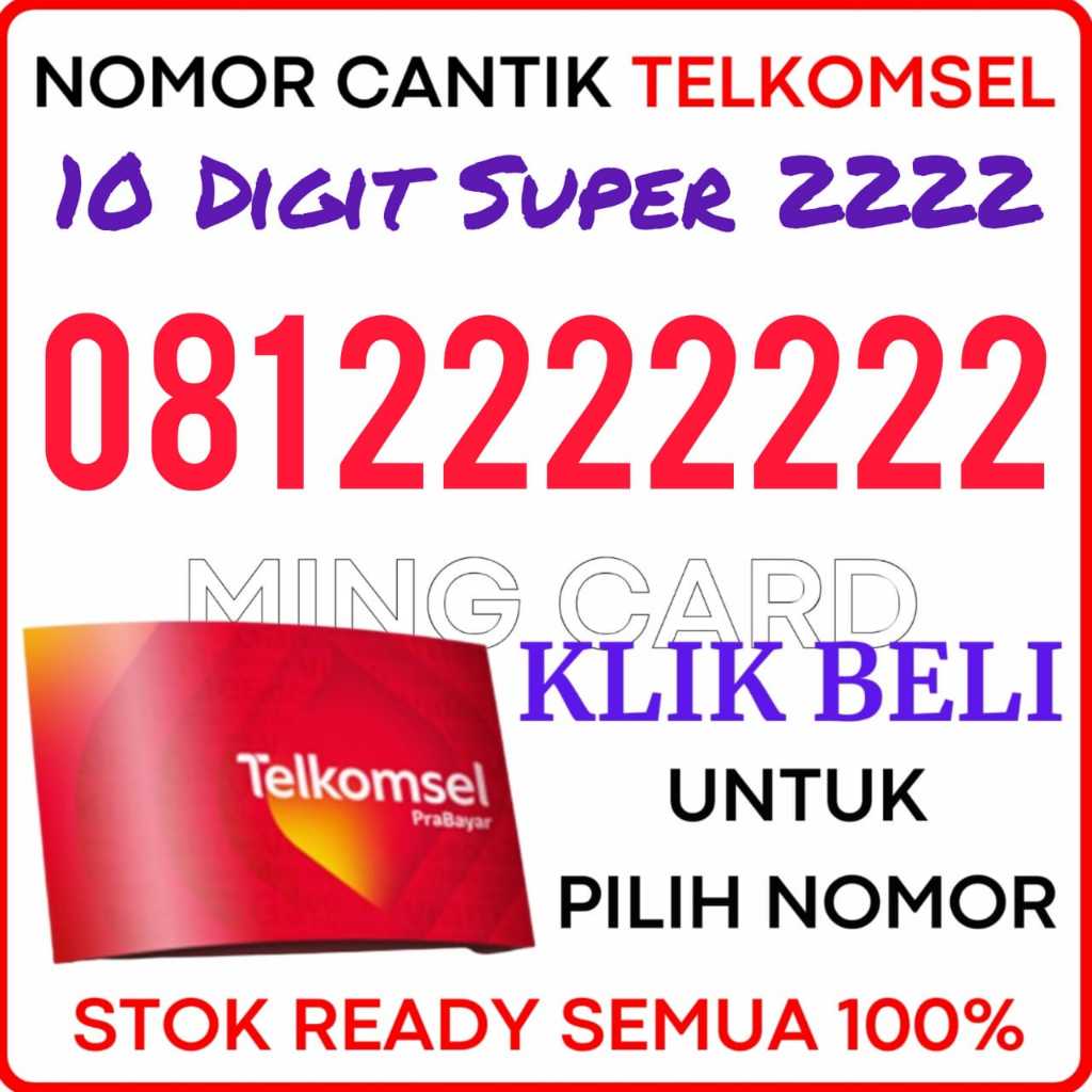 Jual TIPE 10 DIGIT 222 SUPER - Nomor Cantik Telkomsel 4G/5G Kartu Perdana Simpati Prabayar ...