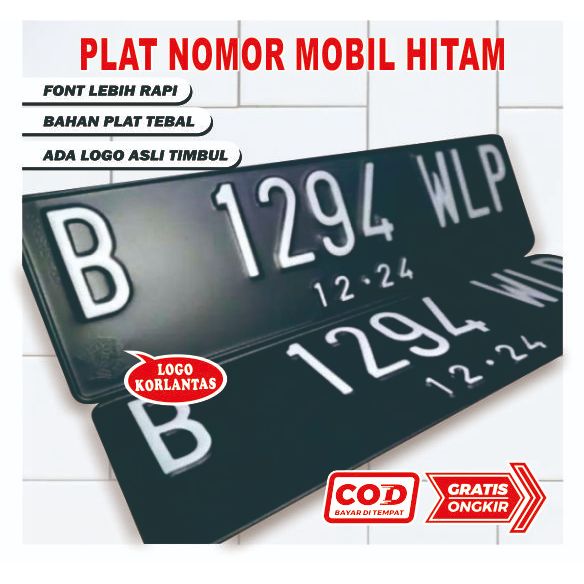 Jual AKSESORIS NOMOR MOBIL FONT BARU&FONT LAMA/ PUTIH&HITAM ANGKA ...