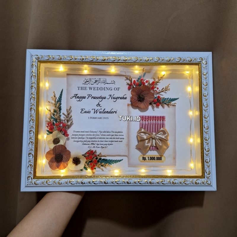 Jual BINGKAI MAHAR PERNIKAHAN SEHARI BERES | FRAME MAHAR RUSTIC 3D ...