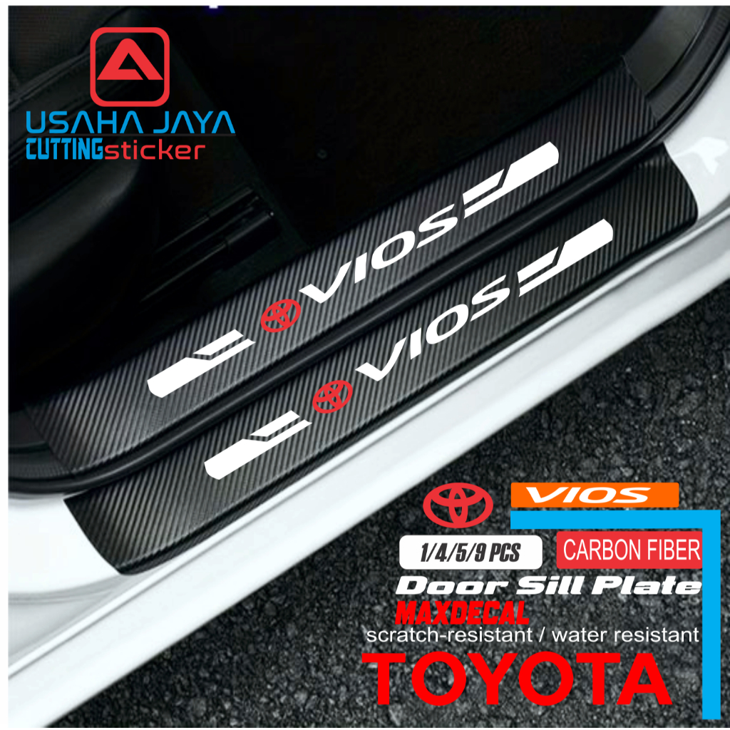Jual 9Pcs Stiker 3D Door Sill Plate Guard Toyota Vios Stiker Pelindung ...