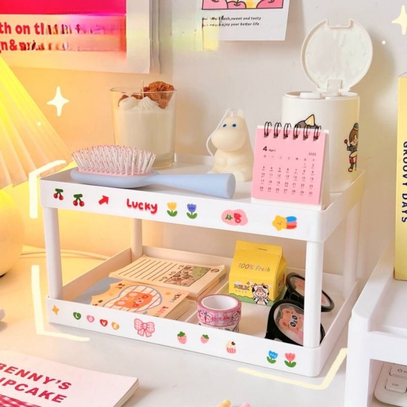 Jual RK6616 Korean 2 tier Rack Organizer Desk Organizer FREE STICKER ...